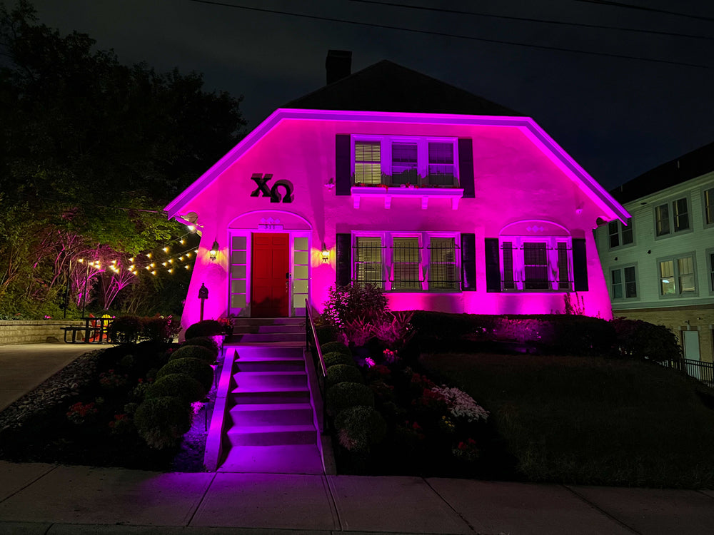 Sorority and Frat House Color Changing Outdoor Lighting - Haven Lighting